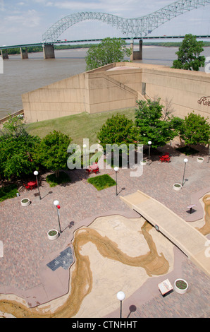 Tennessee, Memphis. Mud Island River Park. Scale model of the ...