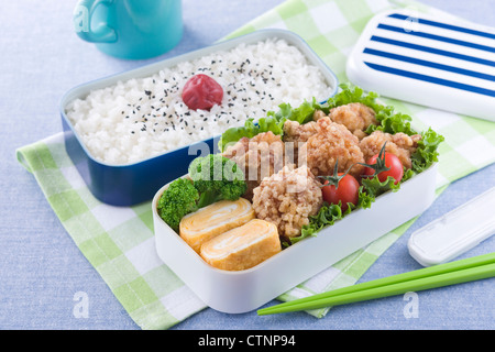 Homemade Japanese Fried Chicken Karaage with Mayo and Lemon Stock Photo ...