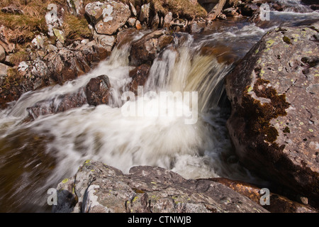 A waterfall in the Scottish Borders near to Talla Reservoir Stock Photo ...