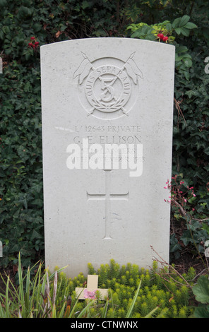 The headstone of British WWI soldier Private John Parr who was one of ...