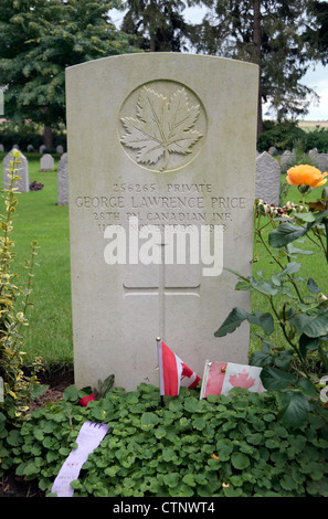 Grave of Private George Price, the last Canadian soldier to be killed ...