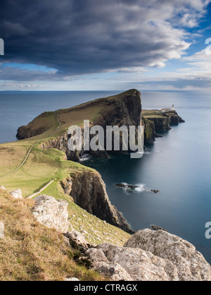 Lighthouse at Waternish Point, Isle of Skye Stock Photo - Alamy