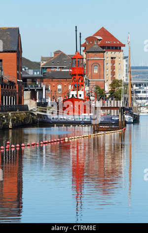 Trinity House Lightship 'Helwick' at Swansea waterfront museum Stock ...