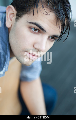 Image of sad handsome guy feeling disappointed, pouting lips and ...