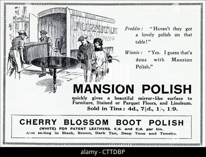 Advert advertising Mansion Polish. Original 1920s era vintage ...