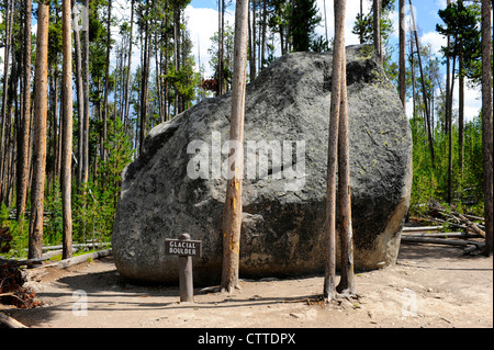 Glacial Boulder Display Yellowstone National Park Wyoming WY United ...