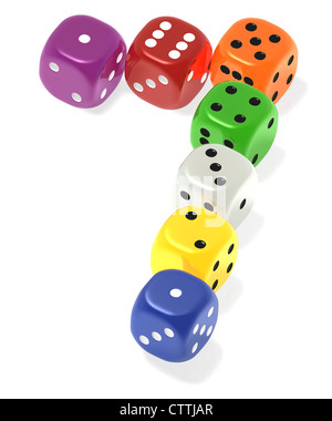 Lucky number seven and dice Stock Photo - Alamy