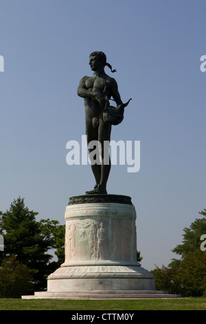 bronze statue representing Orpheus the artful poet, musician, and ...