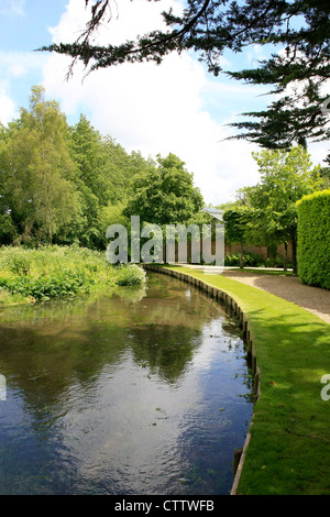 The River Piddle in the grounds of Athelhampton House Dorset Stock ...