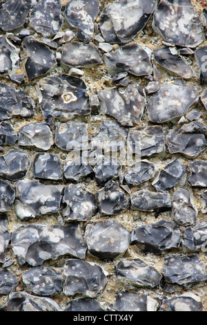 Traditional knapped flint stone wall in Norfolk, England Stock Photo ...