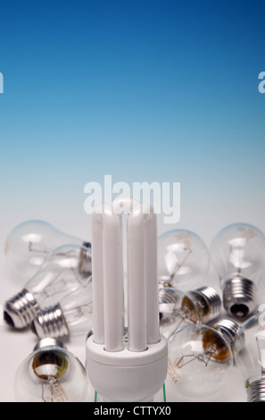 Energy-efficient vs normal light bulbs Stock Photo - Alamy