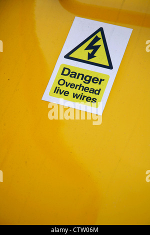Danger Overhead Live Wires Warning Sign beside Railway Line, Harston ...
