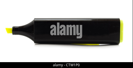 Yellow highlighter isolated on white background Stock Photo - Alamy