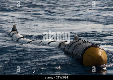 Seismic air gun been towed by a seismic vessel in offshore area Stock ...