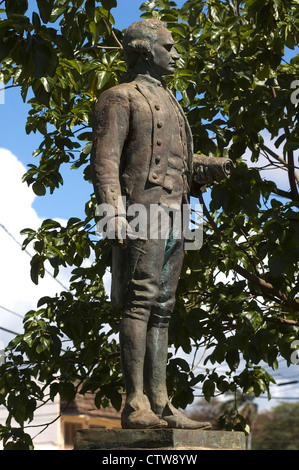 A statue of the explorer Captain Cook standing in Victoria Square ...