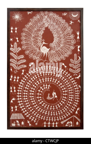 Tribal art Palm leaf painting, Talapatra, which consist of linear ...