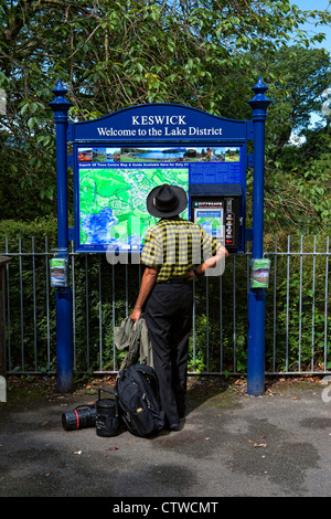 Keswick tourist information map Stock Photo - Alamy