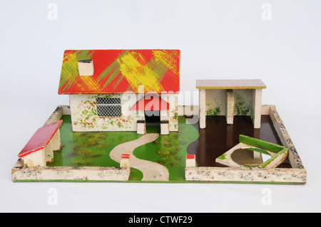 A vintage child's wooden toy farmyard from the 1960's made by Amersham ...