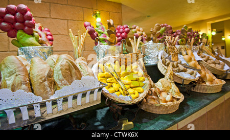 Bread selections on display at a hotel buffet Stock Photo - Alamy