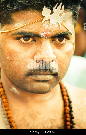 back piercing with hooks, thaipusam Stock Photo - Alamy