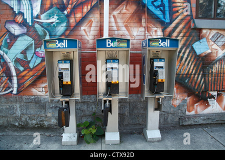 bell canada on street payphone toronto ontario canada Stock Photo - Alamy