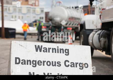 Safety sign on an Oil Tanker showing flammable liquid Stock Photo - Alamy
