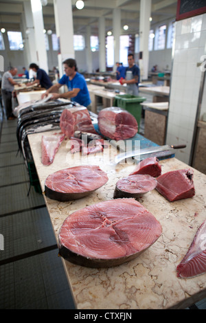 Fresh tuna at a fish market (Funchal, Madeira Stock Photo - Alamy