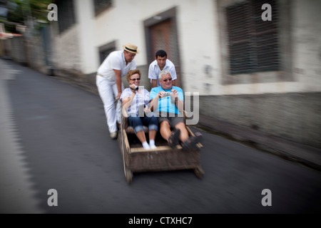 Basket sledges ride Funchal Madeira Portugal Stock Photo: 49755979 - Alamy