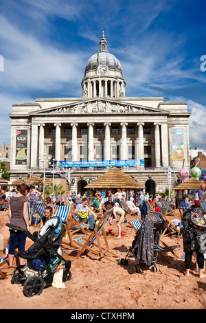 Nottingham Riviera, temporary artificial urban beach in the Old Market ...
