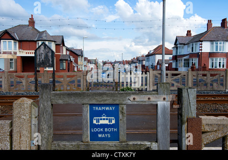 Tramway sign, look both ways Stock Photo - Alamy