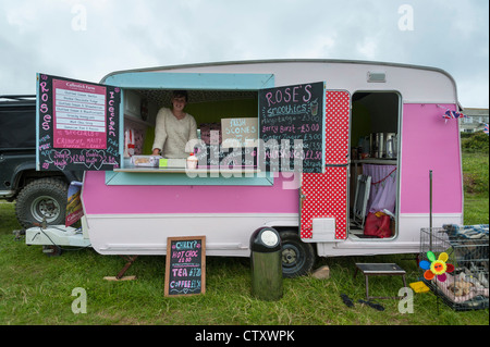 Roses ice cream caravan stall at Trethias Farm near Treyarnon Bay North ...
