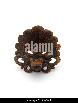 brown antic mask on white background Stock Photo - Alamy