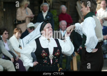 Norwegian folk music and dancing at Sunnmore Museum in Alesund, Norway ...