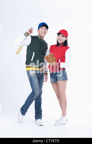 Baseball supporters with baseball equipment Stock Photo - Alamy