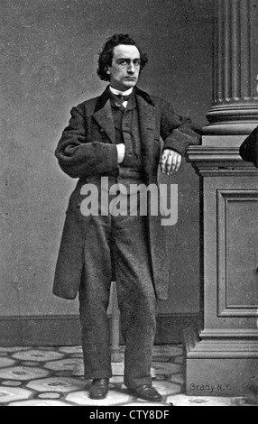 Edwin Booth (1833-1893), American actor. Hamlet was his signature role. 1873 poster Stock Photo ...