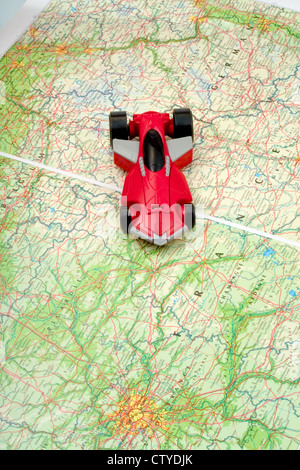 traveling by car on world map Stock Photo - Alamy