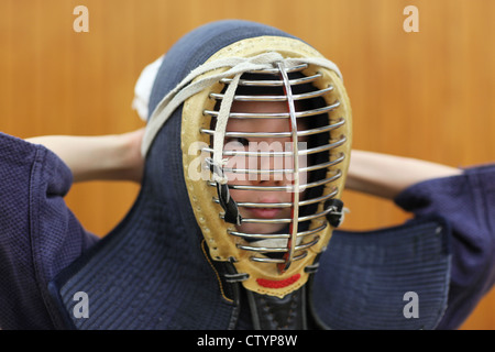 Japanese children at a kendo lesson, martial arts Stock Photo - Alamy