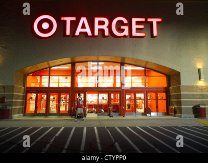 Building exterior of Target retail store with sign and logo with cars ...