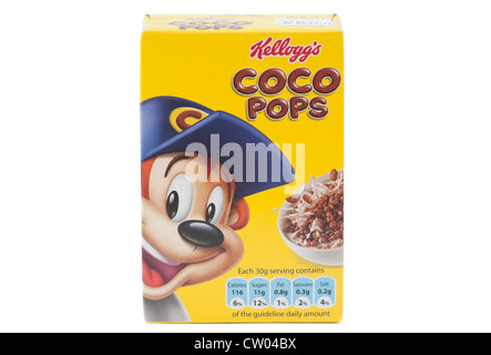 box of Kellogg's Coco Pops cereals, breakfast cereal isolated on white ...