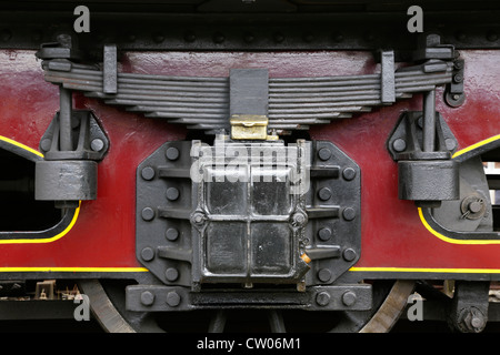 Steam locomotive, leaf spring, detail, b/w, locomotive, locomotive ...