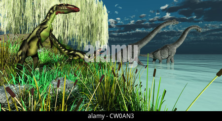 Two Brachiosaurus Dinosaurs Stock Photo - Alamy