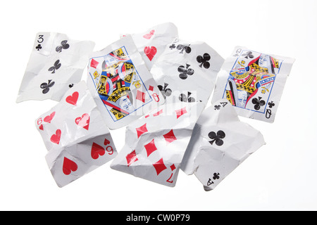 Crumpled Playing Cards Stock Photo - Alamy
