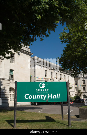 surrey county hall sign at the former home of of surrey county council ...