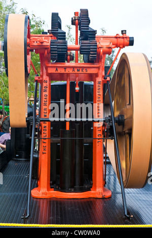 belt drives on antique farm harvesting equipment Stock Photo - Alamy