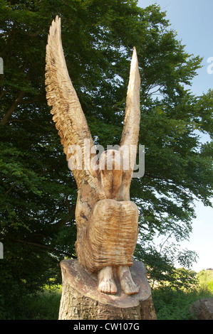 Guardian Angel. A dead Beech tree carved by sculptor Ant Beetlestone ...