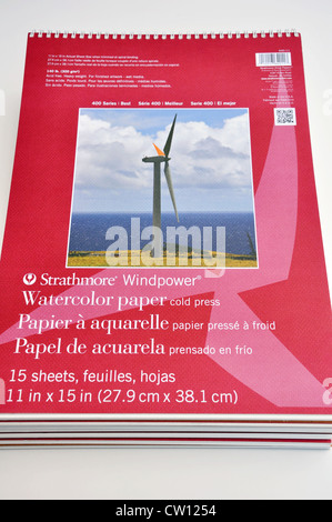 Stacked watercolor paper pads Stock Photo - Alamy