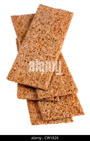 stack of grain crispbreads isolated on white background Stock Photo - Alamy