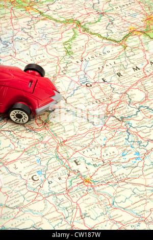 traveling by car on world map Stock Photo - Alamy