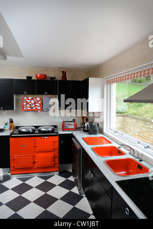 A kitchen diner in a 1970's style house which was featured in a 1975 ...
