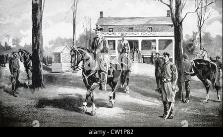 The surrender of General Lee to General Grant at Appomattox Court House ...